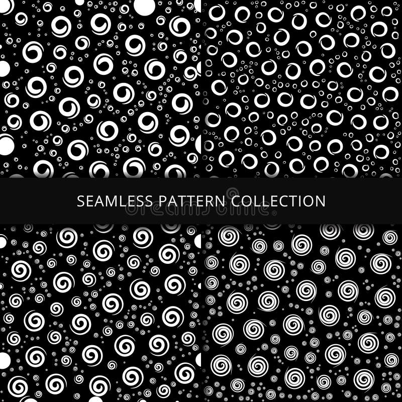 Swirling and Circles Vector Seamless Patterns. Swirling and Circles ...