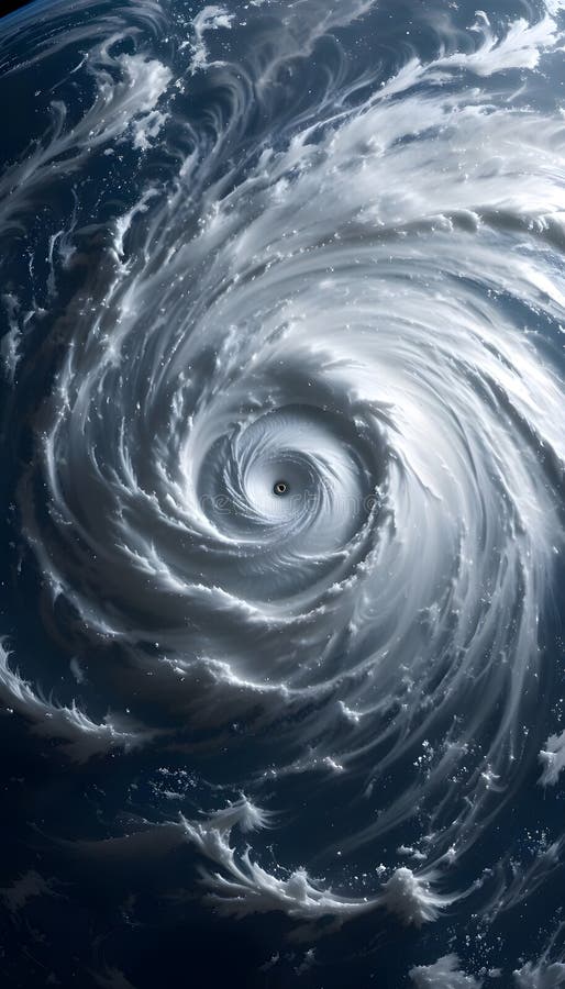 "Powerful Cyclone or Hurricane Formation Over Deep Blue Ocean ...