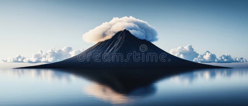 Aa with a Swirling Cloud of Smoke Rising from Its Head. Stock Photo ...