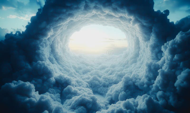 Swirling Cloud Vortex Illuminated by Soft Sunlight, Hyper-detailed ...