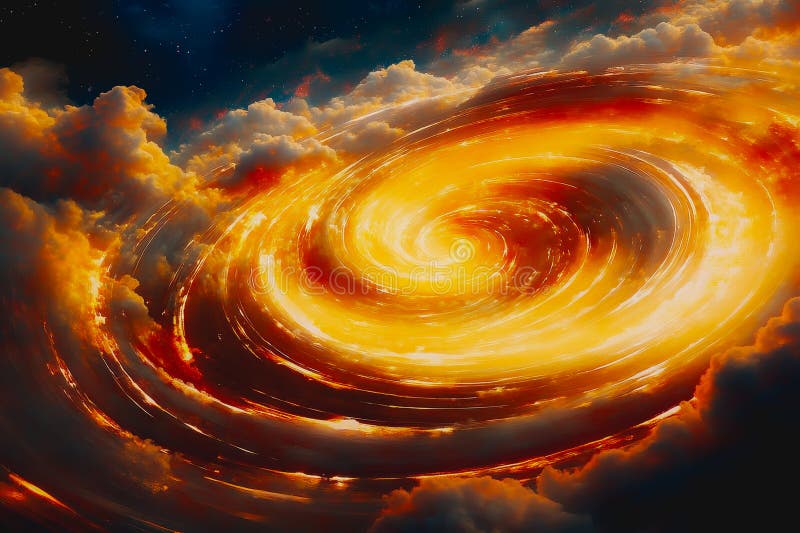 Swirling Cloud Vortex Illuminated by Soft Sunlight, Hyper-detailed ...