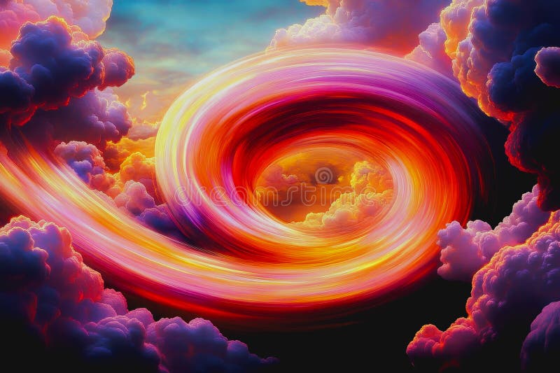 Swirling Cloud Vortex Illuminated by Soft Sunlight, Hyper-detailed ...