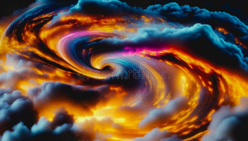 Swirling Cloud Vortex Illuminated by Soft Sunlight, Hyper-detailed ...