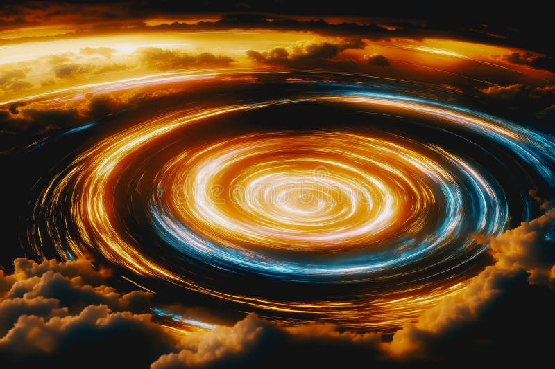 Swirling Cloud Vortex Illuminated by Soft Sunlight, Hyper-detailed ...