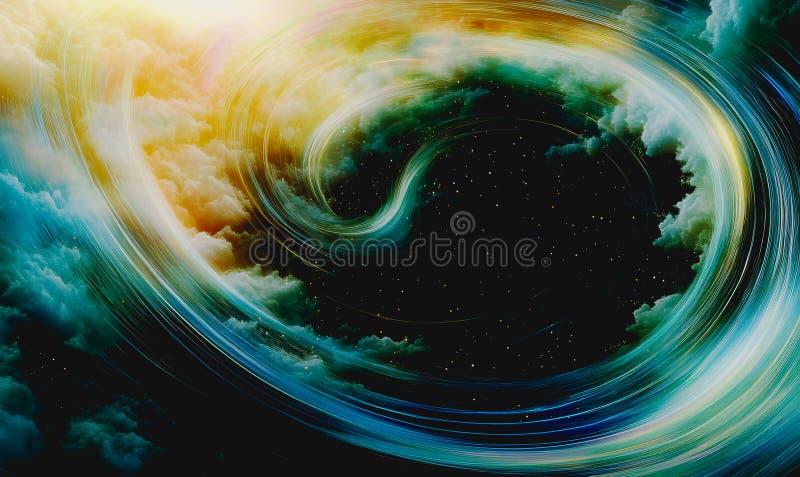 Swirling Cloud Vortex Illuminated by Soft Sunlight, Hyper-detailed ...