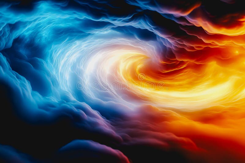 Swirling Cloud Vortex Illuminated by Soft Sunlight, Hyper-detailed ...