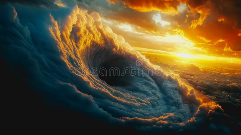 Swirling Cloud Vortex Illuminated by Soft Sunlight, Hyper-detailed ...
