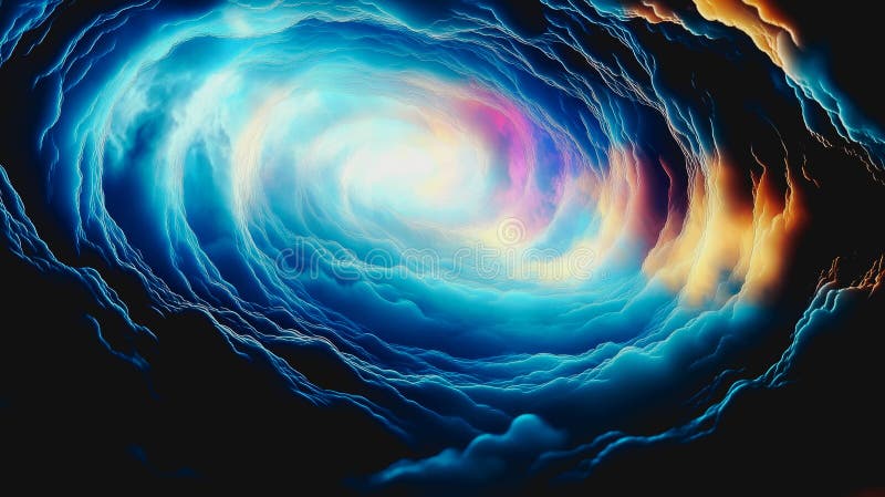 Swirling Cloud Vortex Illuminated by Soft Sunlight, Hyper-detailed ...