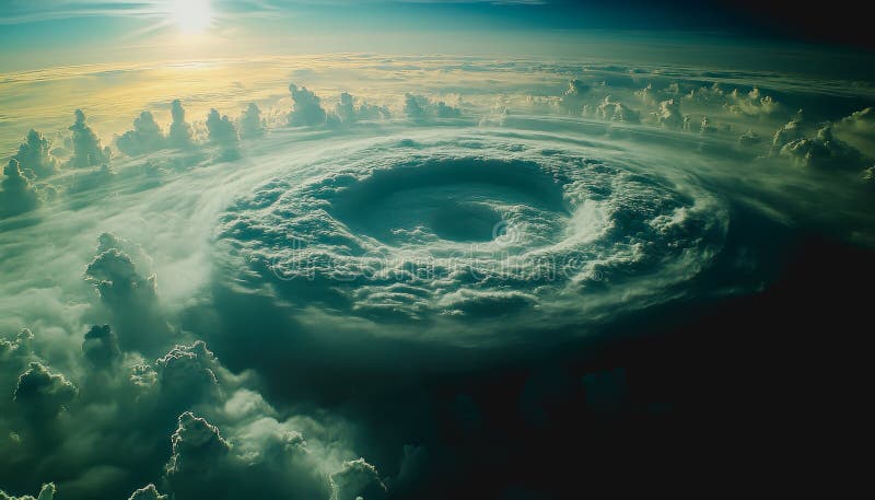 Swirling Cloud Vortex Illuminated by Soft Sunlight, Hyper-detailed ...