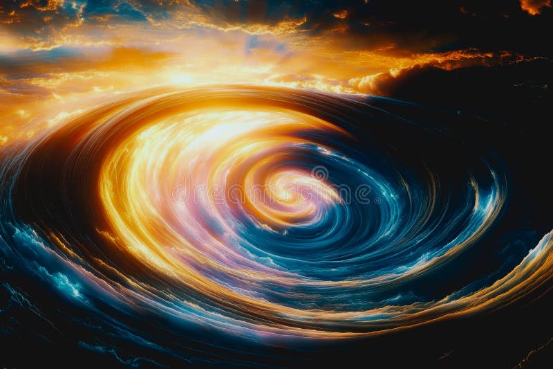 Swirling Cloud Vortex Illuminated by Soft Sunlight, Hyper-detailed ...