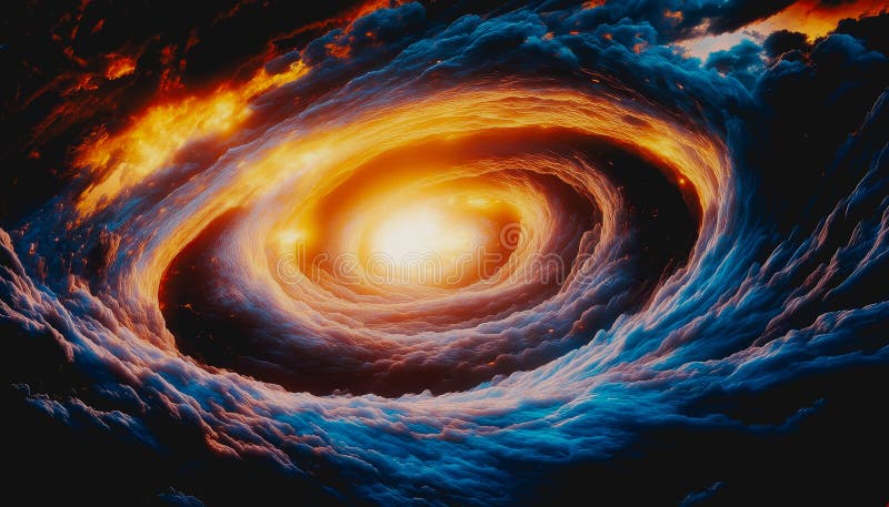 Swirling Cloud Vortex Illuminated by Soft Sunlight, Hyper-detailed ...