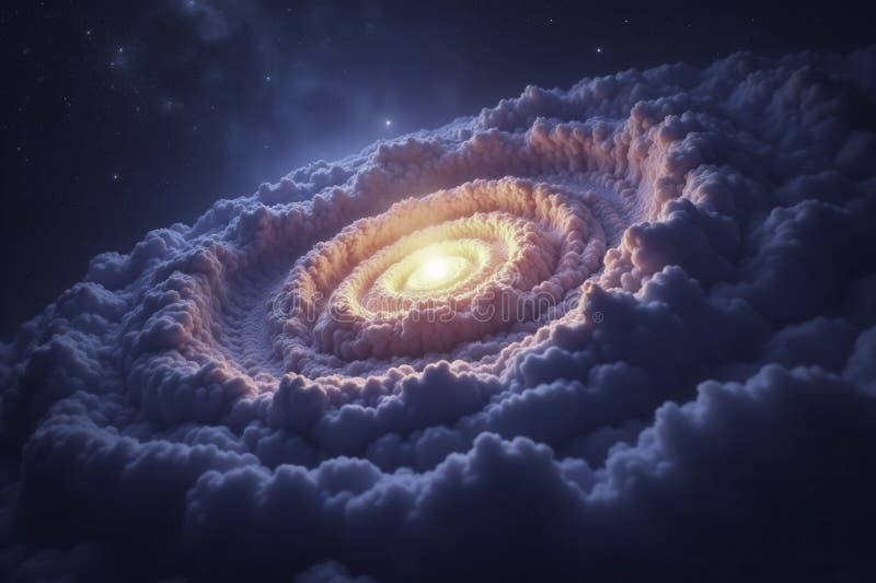 Swirling Clouds of Blue Gas Surrounding a Newly Formed Star, Stellar ...