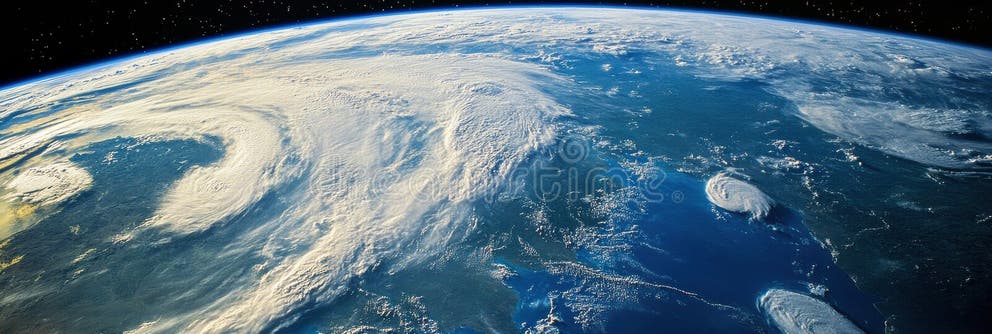 Beautiful View of Earth Showcasing Swirling Clouds and Ocean from Outer ...