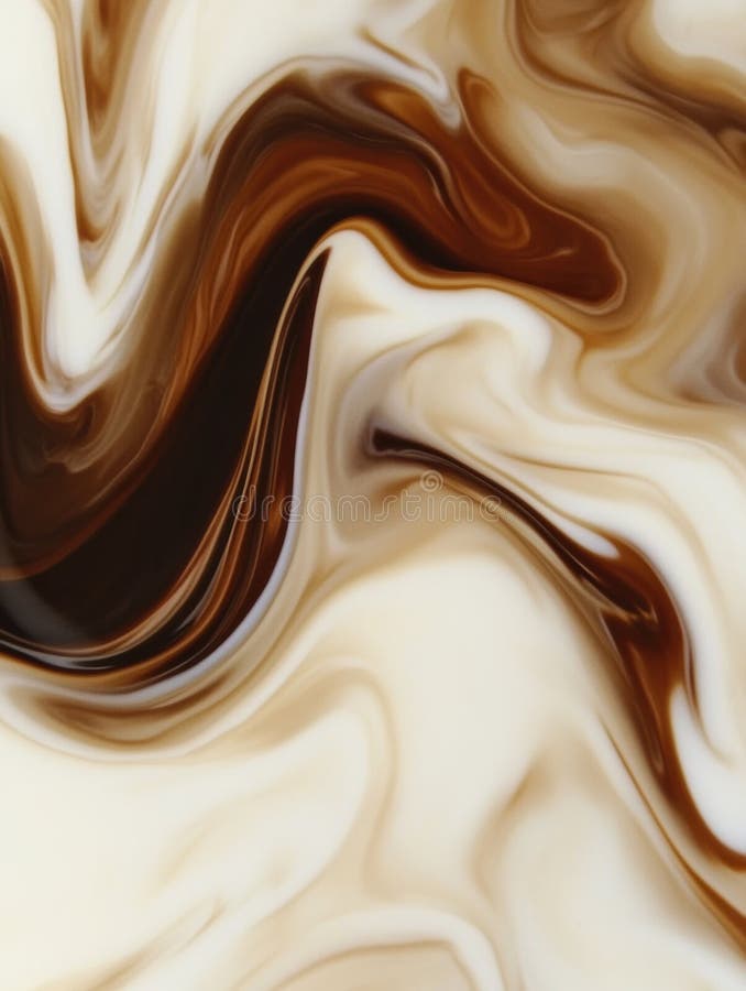Swirling Coffee Blends with Milk, Creating a Captivating Visual Pattern ...