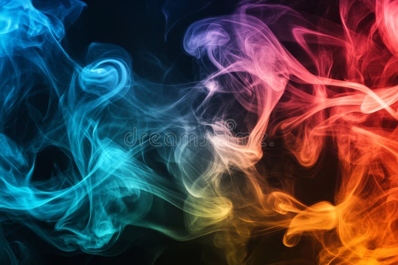 Swirling Colored Smoke Abstract Art Stock Illustration - Illustration ...