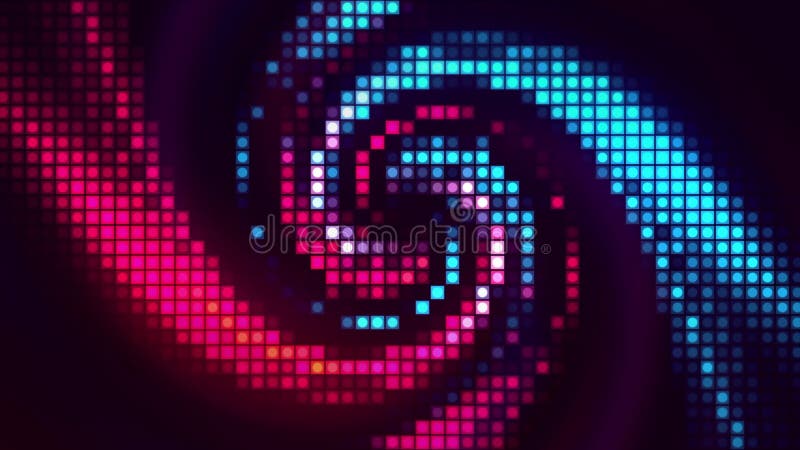 Swirling Colorful Pixelated Retro Background, Seamless Loop. Motion ...