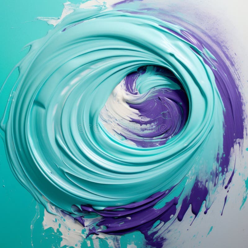 Swirling Colors: a Captivating Blend of Turquoise and Lavender Paint ...
