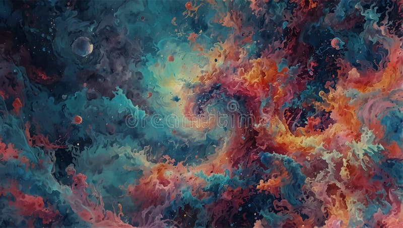 Swirling Colors of the Cosmos Stock Illustration - Illustration of ...
