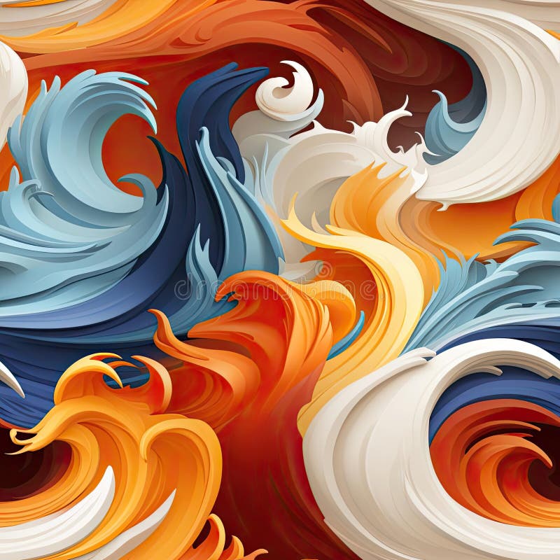 Swirling Colors in Red, Orange, and White (tiled) Stock Illustration ...