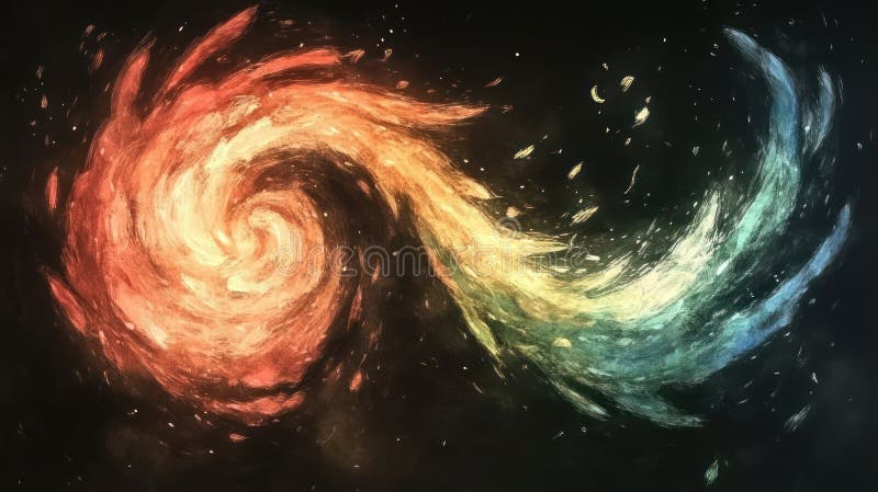 A Swirling Cosmic Design with Vibrant Colors Representing Energy and ...