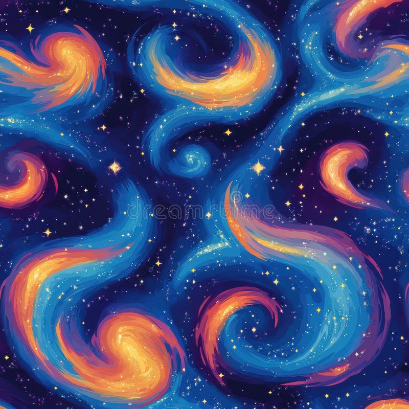 Swirling Cosmic Nebula with Vibrant Star Clouds and Deep-space ...