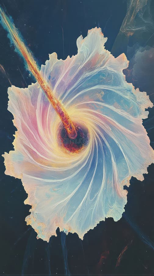 A Swirling Cosmic Vortex with a Bright Beam Emerging from Its Center ...