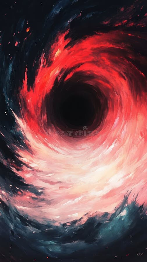 A Swirling Cosmic Vortex in Red and Black, Evoking a Sense of Mystery ...