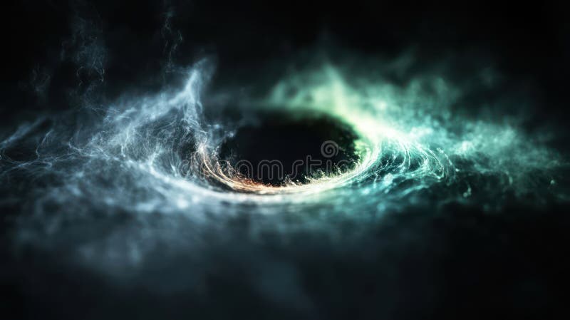 A Swirling Cosmic Vortex Representing a Black Hole in a Dark, Ethereal ...