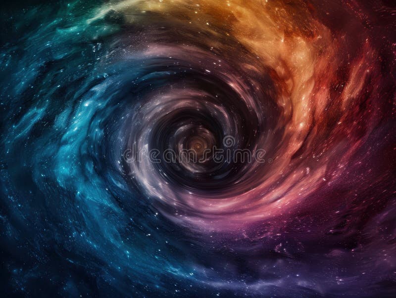 Swirling Cosmic Vortex in the Universe Stock Illustration ...