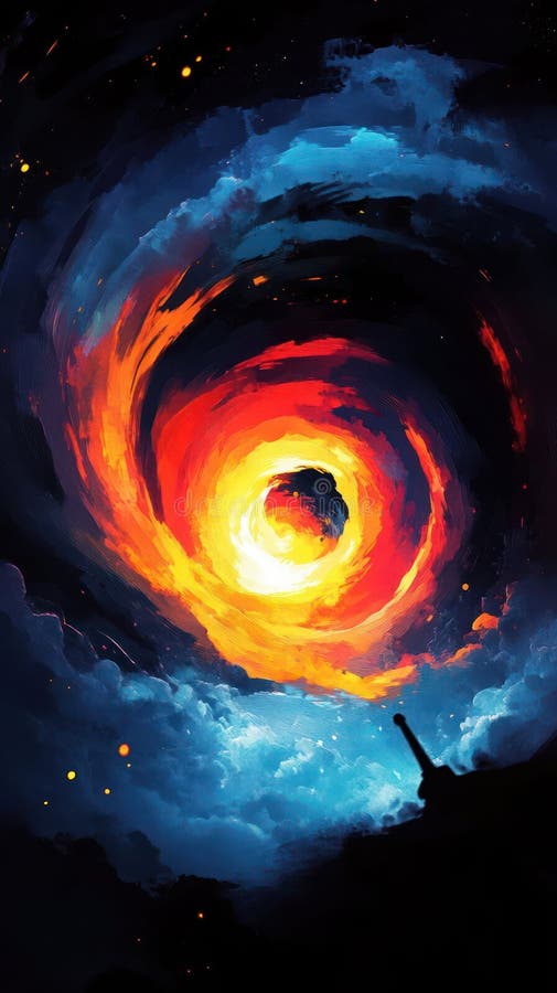 A Swirling Cosmic Vortex with Vibrant Colors, Suggesting a Celestial ...