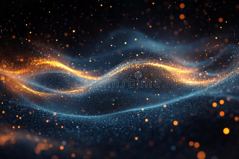 Swirling Cosmic Waves of Blue and Gold Shining in the Dark Universe ...