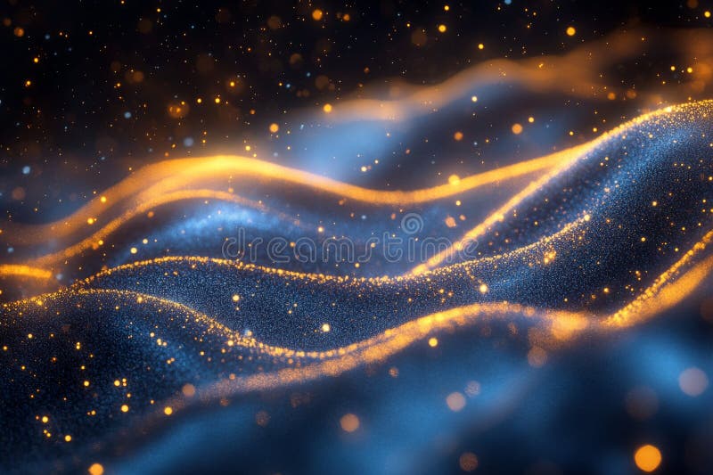 Swirling Cosmic Waves of Blue and Gold Shining in the Dark Universe ...