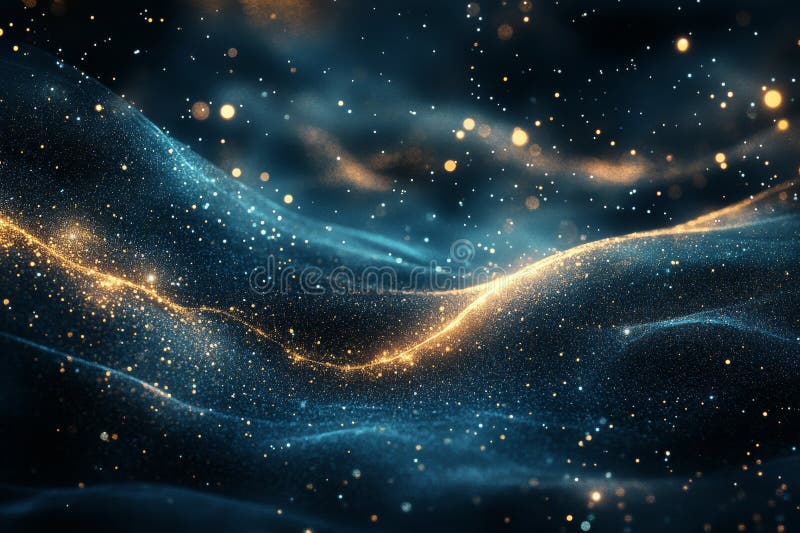 Swirling Cosmic Waves of Blue and Gold Shining in the Dark Universe ...
