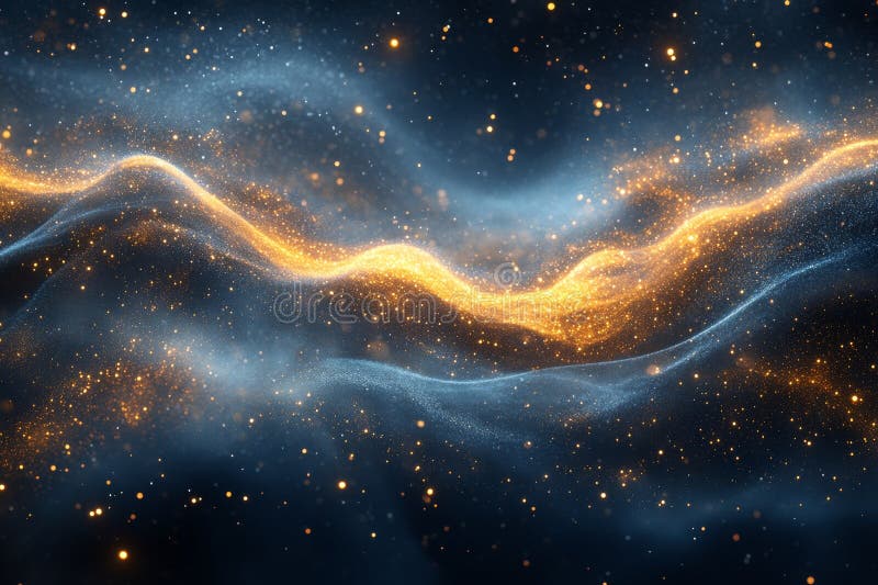 Swirling Cosmic Waves of Blue and Gold Shining in the Dark Universe ...