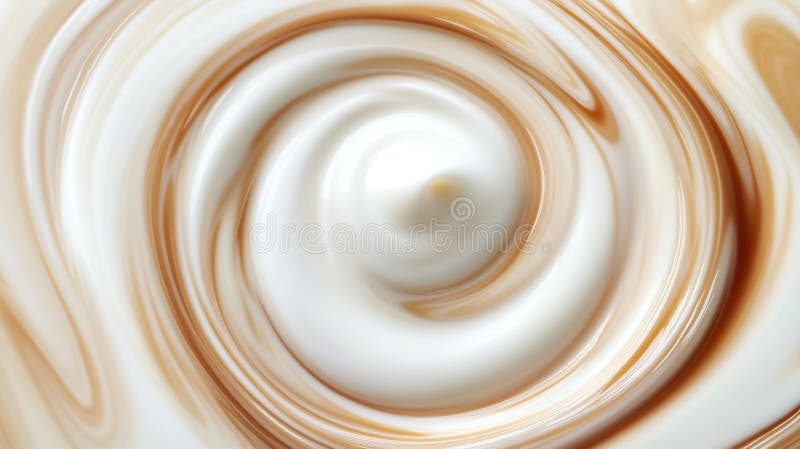 Swirling Creamy Texture, White and Brown Concentric Circles Stock Photo ...