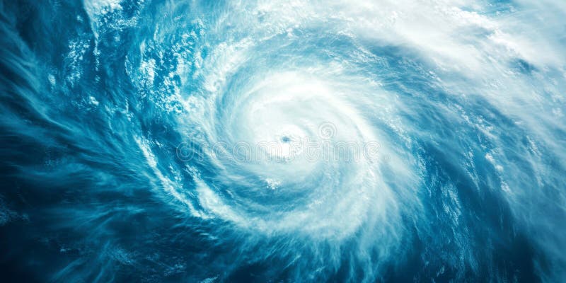 Swirling Cyclone with Dramatic Cloud Formations Over Ocean Natural ...