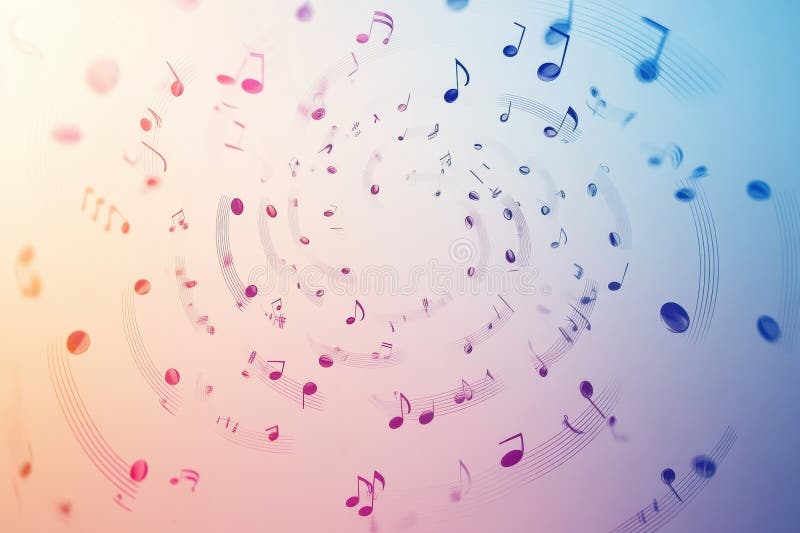 Colorful 3D Music Notes in a Swirling Pattern Create a Vibrant Audio ...
