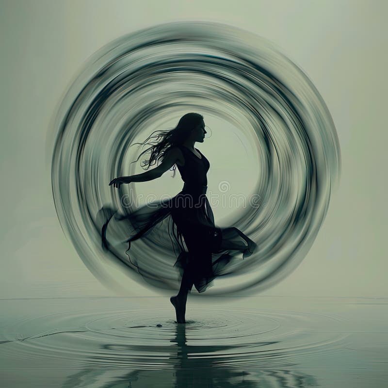 Swirling Dance in Monochrome Stock Illustration - Illustration of ...