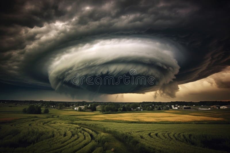 Swirling Dark Clouds Forming a Storm Vortex Stock Illustration ...