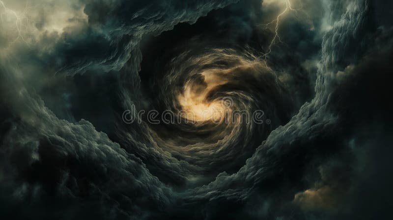 Swirling Dark Vortex in the Sky, Ominous and Full of Turbulent Energy ...