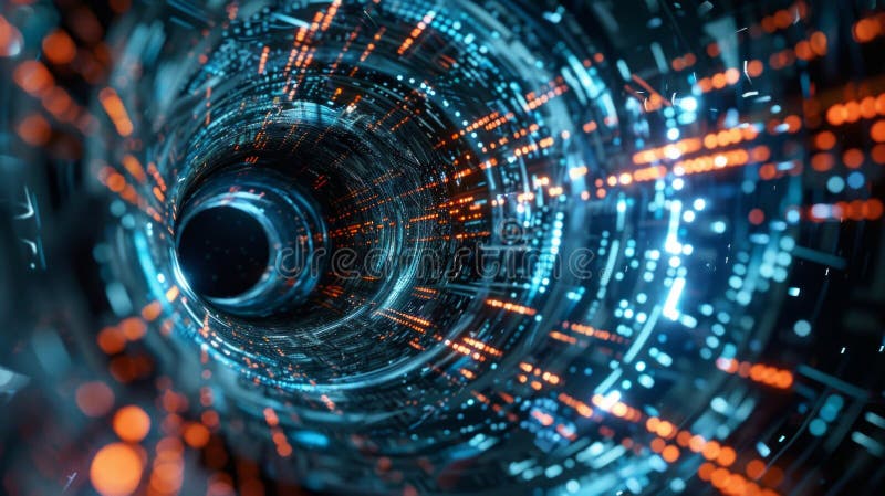 Swirling Digital Vortex Representing Cyber Vulnerabilities Stock Photo ...