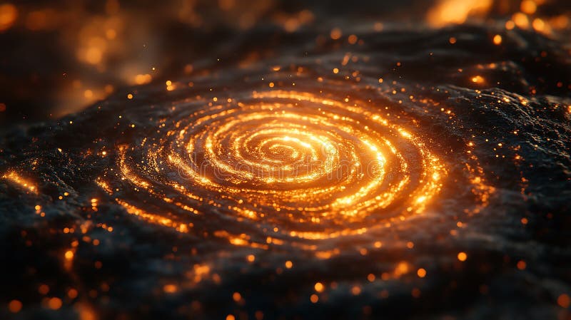 Swirling Embers Create a Mesmerizing Spiral Pattern on Volcanic Rock ...