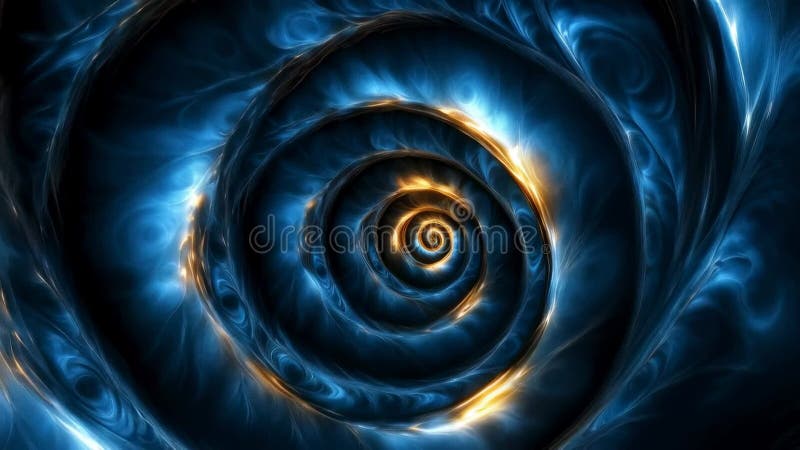 Mesmerizing Blue and Gold Swirl Pattern with Dynamic Energy Flow Stock ...