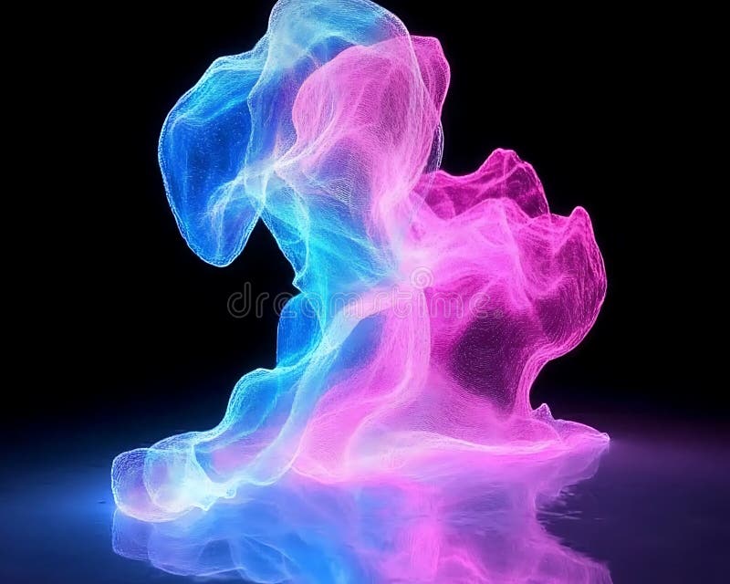 A Swirling Ethereal Form Composed of Bright Blue and Pink Light Stock ...