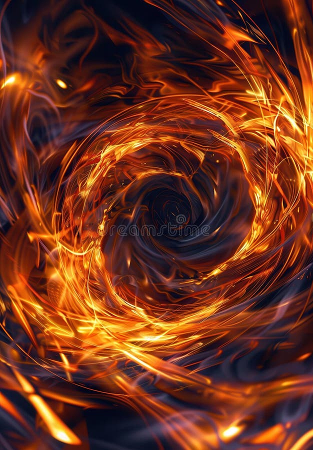 Swirling Fiery Vortex of Energy Stock Illustration - Illustration of ...