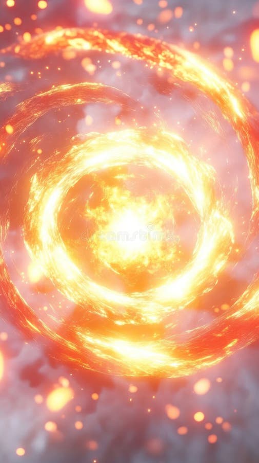 A Swirling, Fiery Vortex Radiating Light and Energy Against a Soft ...