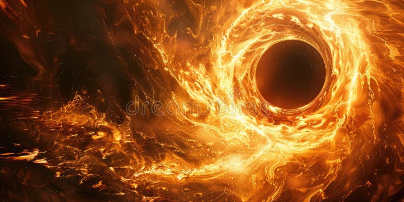 Swirling Fire with Black Hole Stock Image - Image of generated, galaxy ...