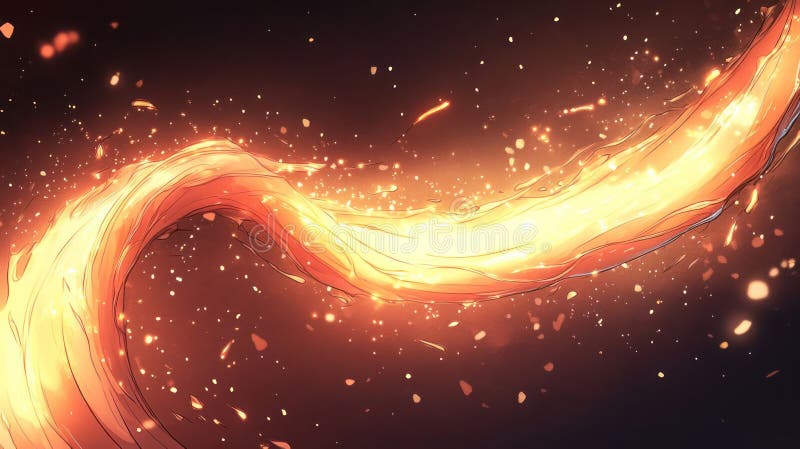 A Swirling Flame with Glowing Embers and Sparks, Creating a Dynamic ...