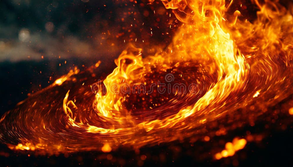 Swirling Flame Wave on a Dark Background Stock Illustration - Illustration of fire, wave: 375275754