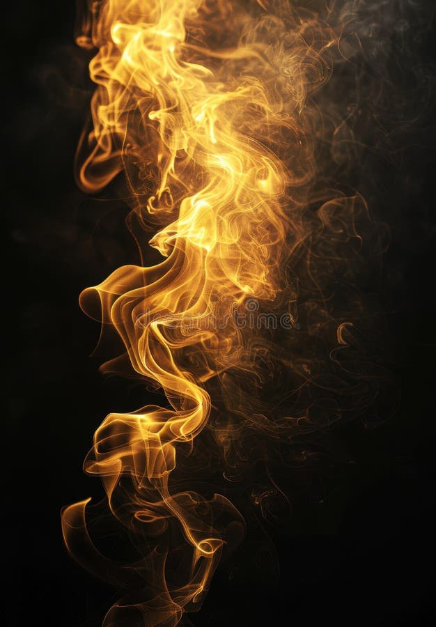 Swirling Flames of Fire and Smoke Stock Illustration - Illustration of ...